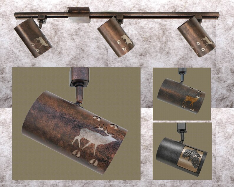 Rustic Track Light Kit With Elk Design Log Cabin Lighting - Etsy