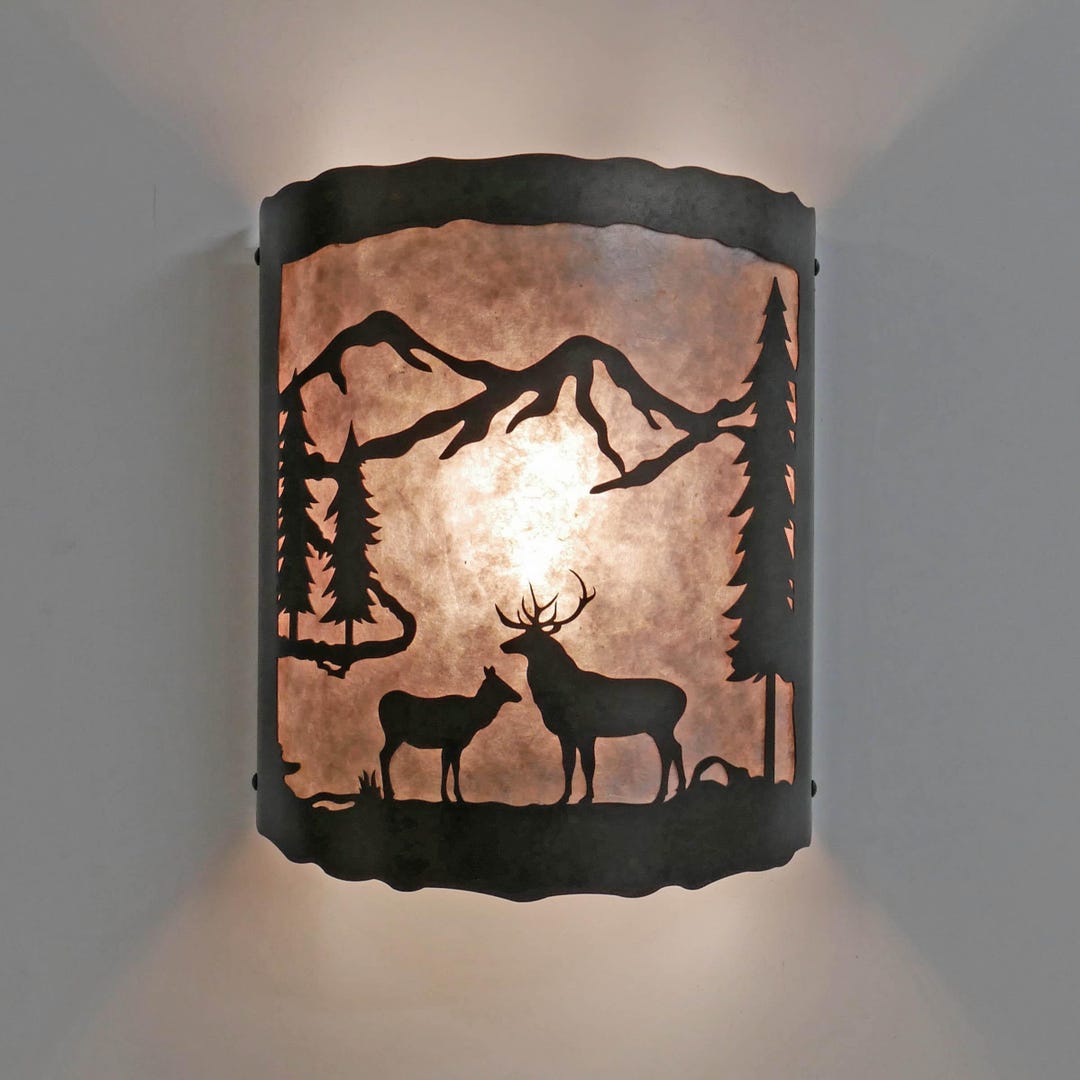 Elk Indoor/outdoor Rustic Wall Light for Cabins, Lodges and More - Made ...