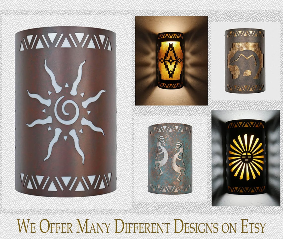 Southwestern Style Indoor/outdoor Two Tier Wall Light With | Etsy