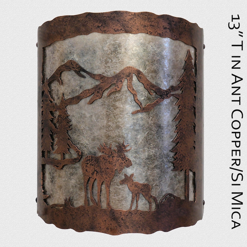 Two Moose Indoor/outdoor Rustic Wall Light for Cabins, Lodges and More ...
