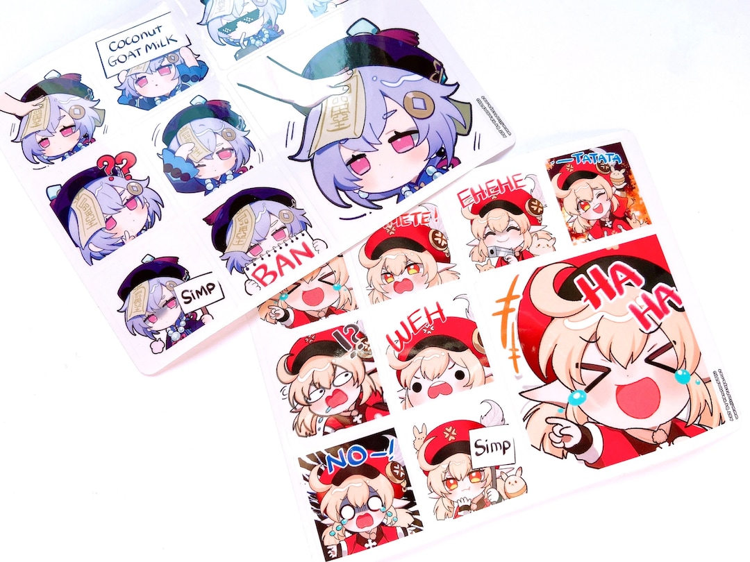 Klee Qiqi Clear Sticker Sheet GENSHIN IMPACT [kanomatsu] - Etsy