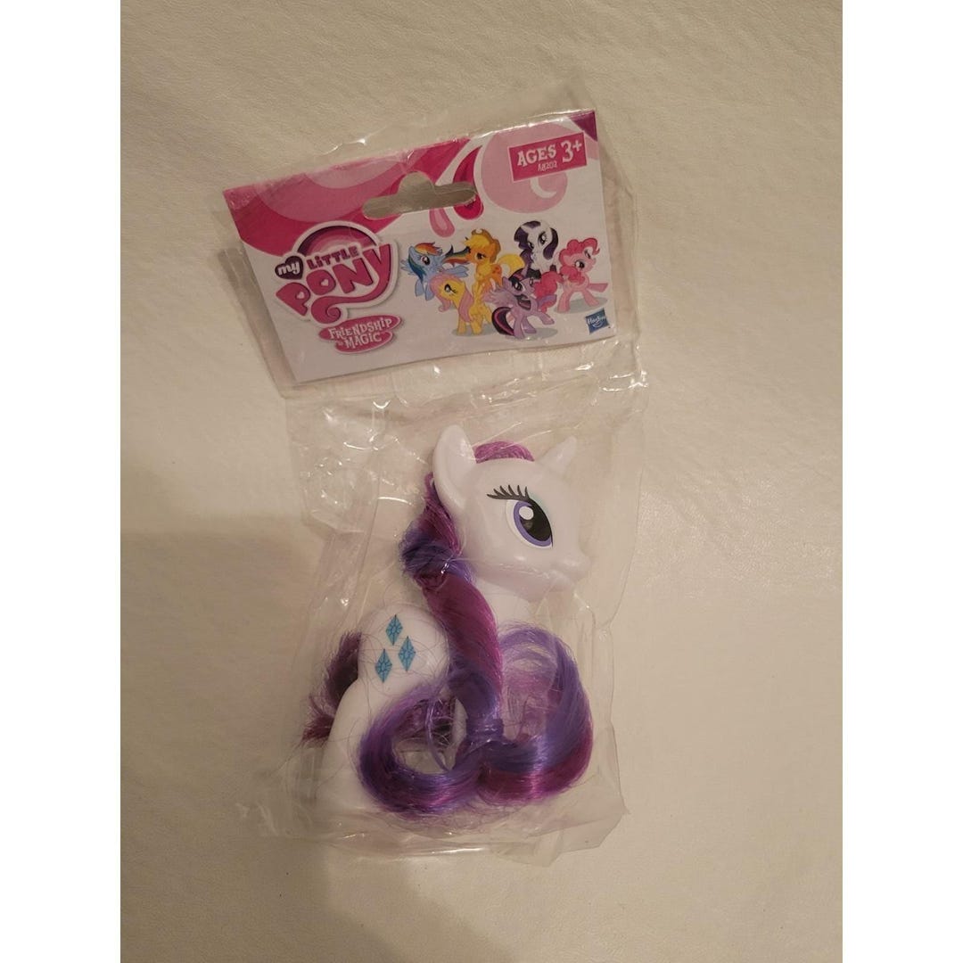 My Little Pony Rarity MLP G4 3" Figure White Purple Brushable New NIB ...