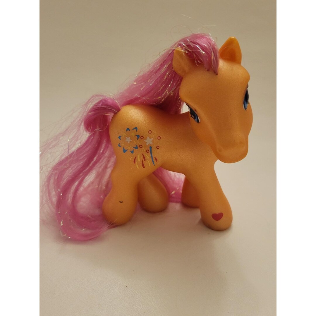 My Little Pony G3 Sparkleworks Orange Pink Fireworks Tinsel Hair Figure ...