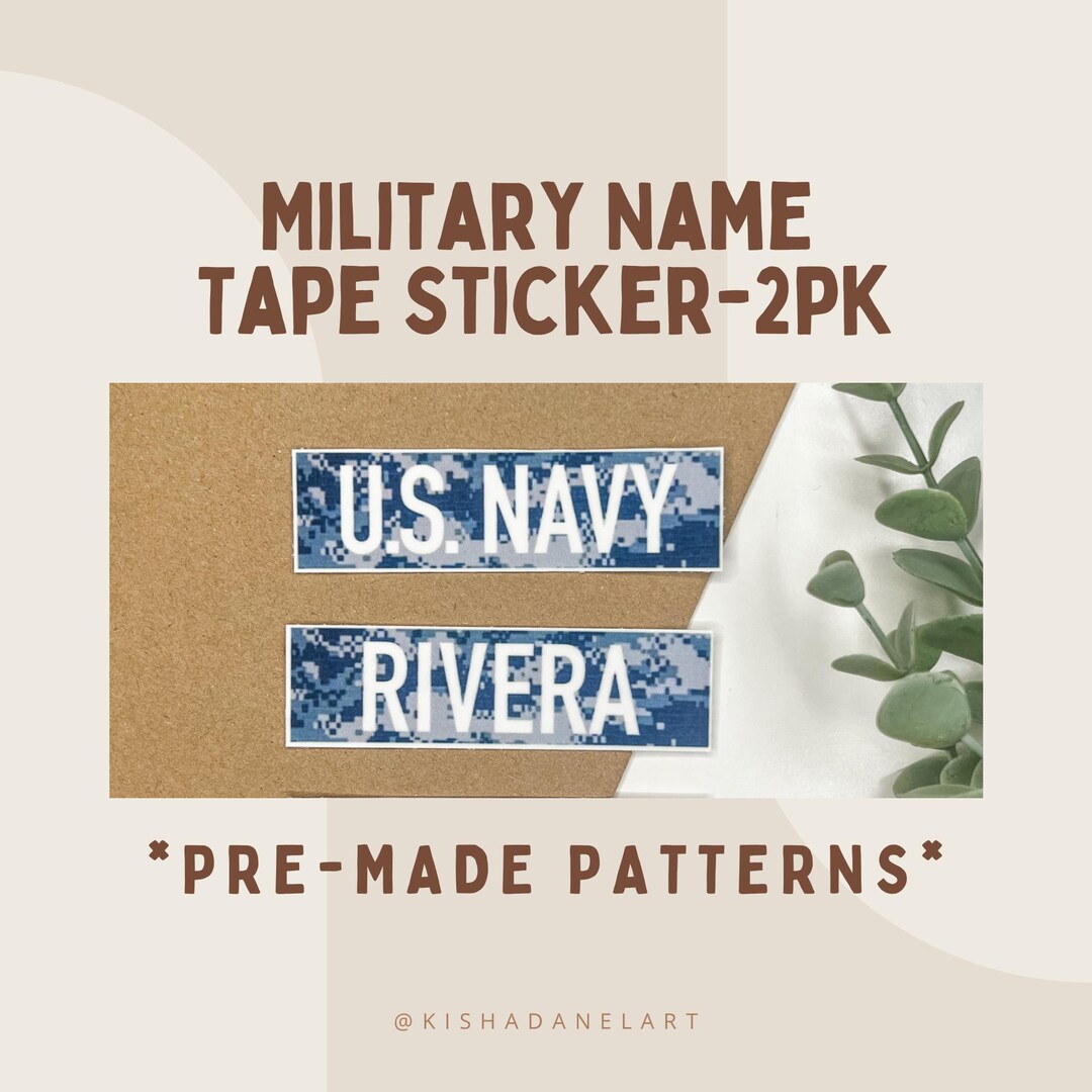 2 Pack Military Name Tape Stickers, Army, Navy, Airforce, Special ...