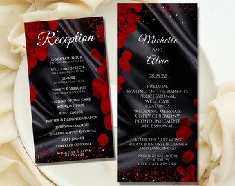 Red Wedding Program - Etsy