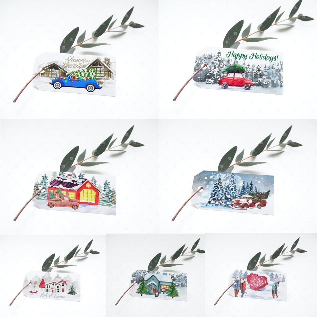 Country Christmas Gift Tags, Printable Holiday Tags (PDF) - Etsy