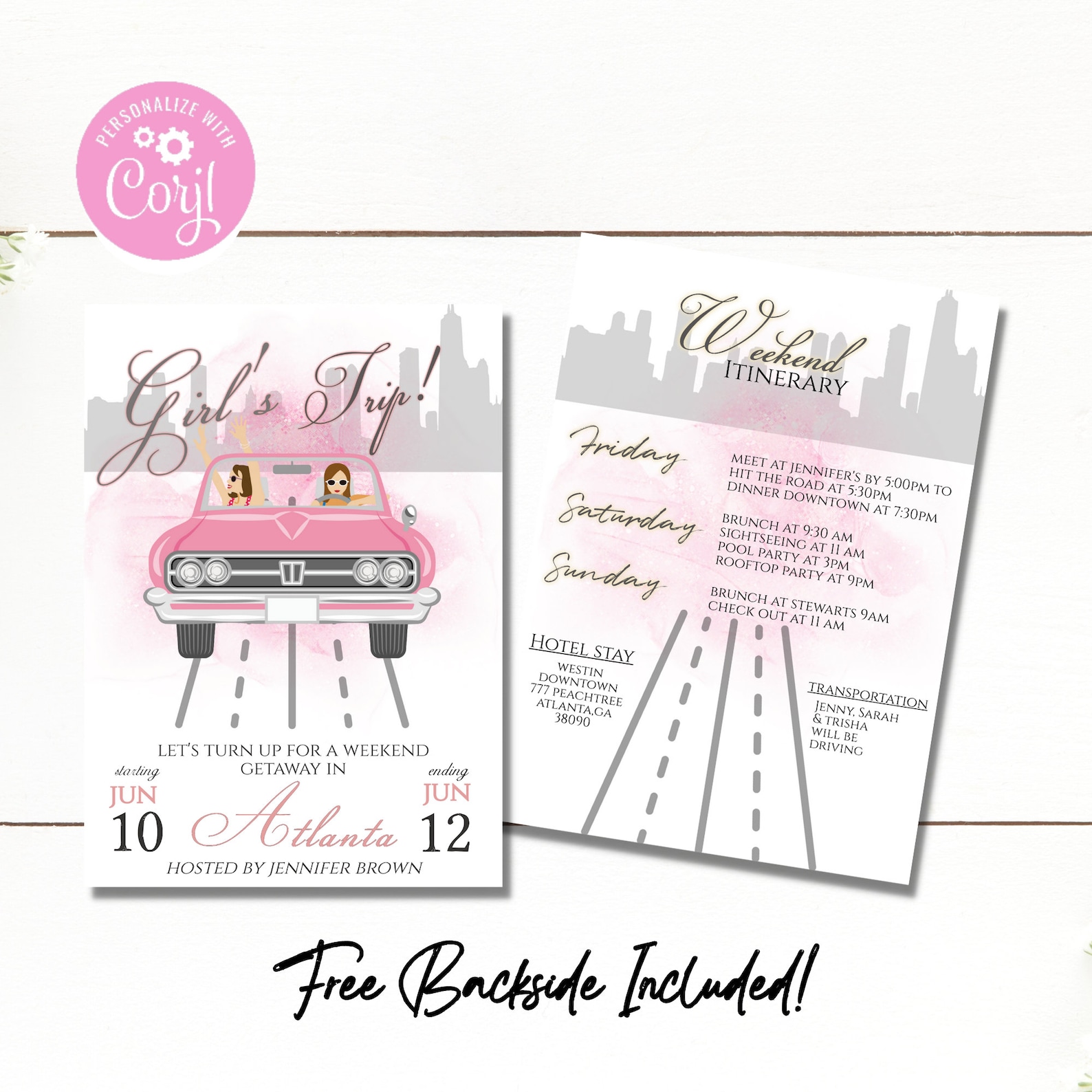Girls Trip Invitation. Girls Weekend Getaway Invitation. Birthday ...