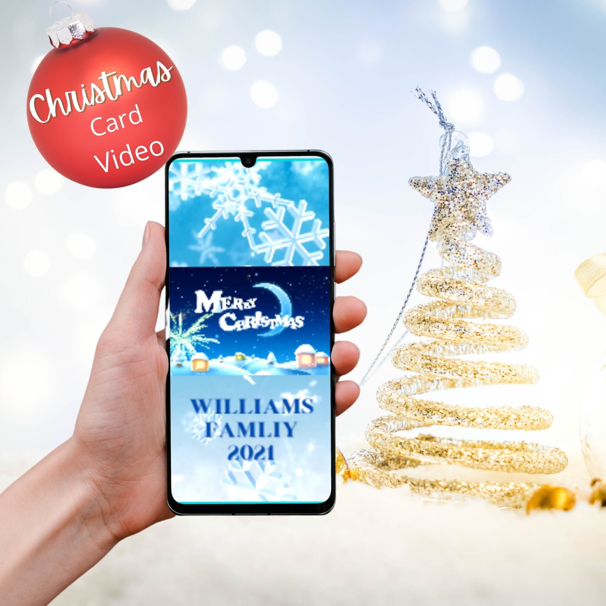 Christmas Card Video. Christmas Card Downloadable. Snowflake Christmas ...