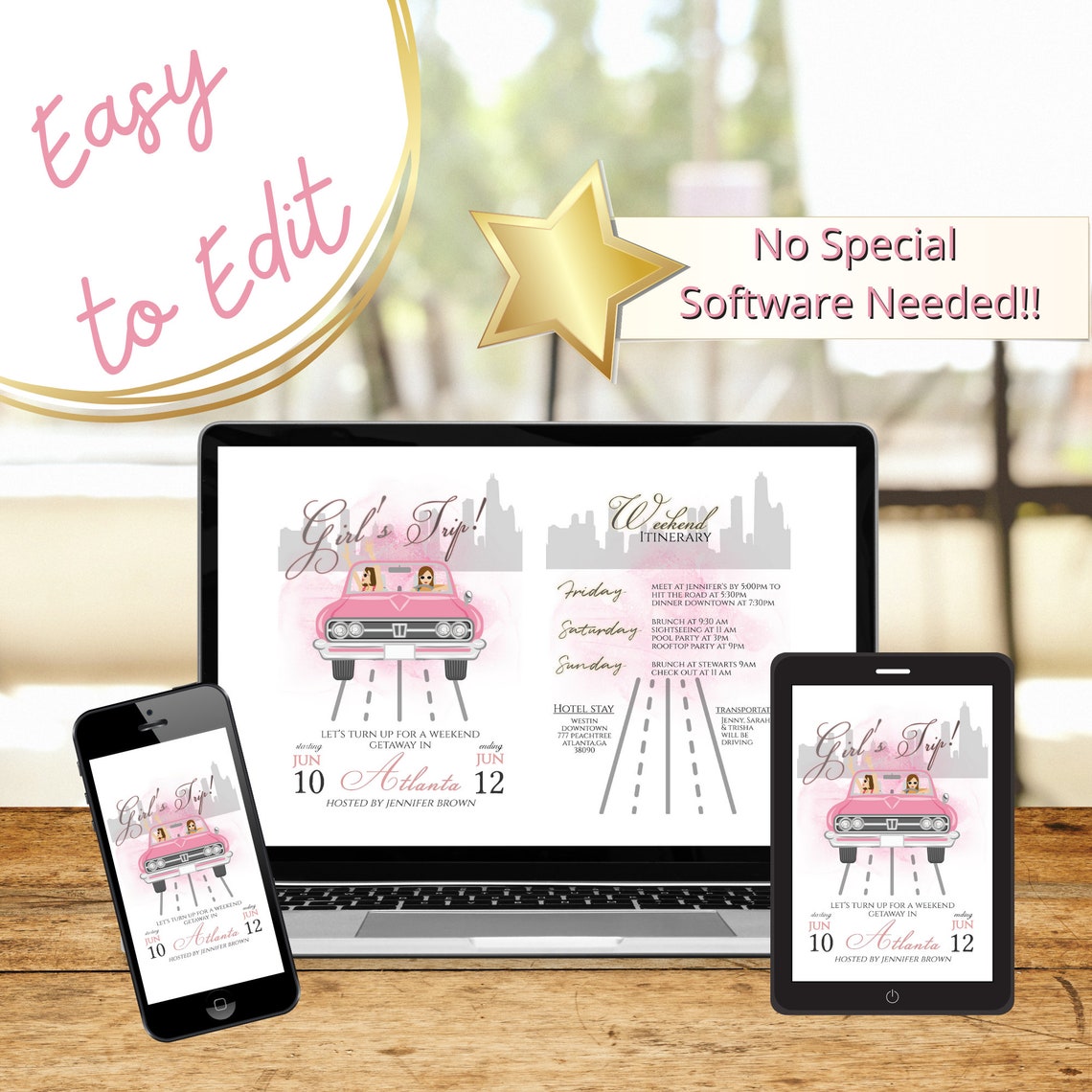 Girls Trip Invitation. Girls Weekend Getaway Invitation. Birthday ...