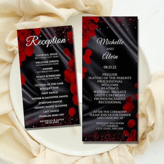 Invitaciones De Compromiso Negras Y Rojas Invitación De Boda De Rosas