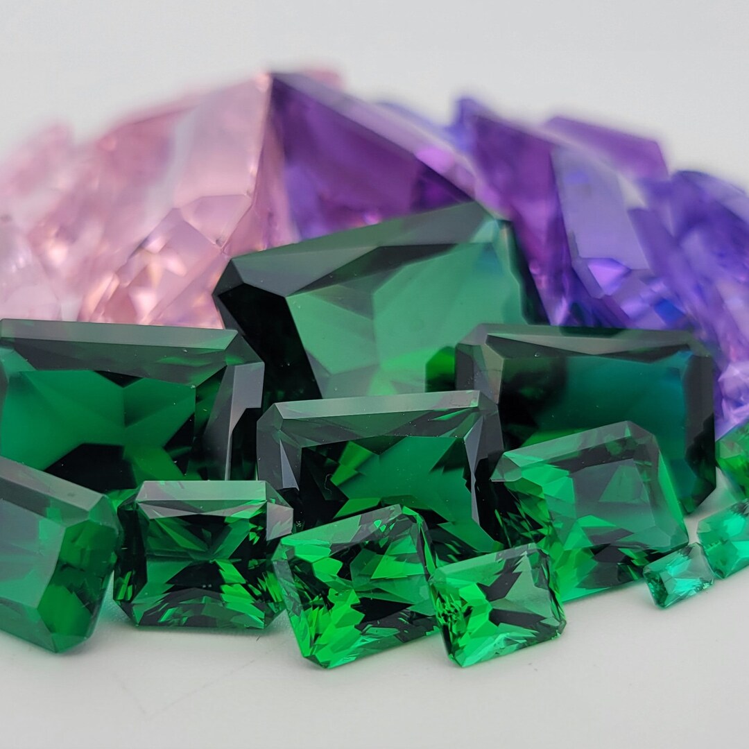 Radiant Emerald Cut Loose Obsidianite Helenite Mt. St. Helens Gemstone ...