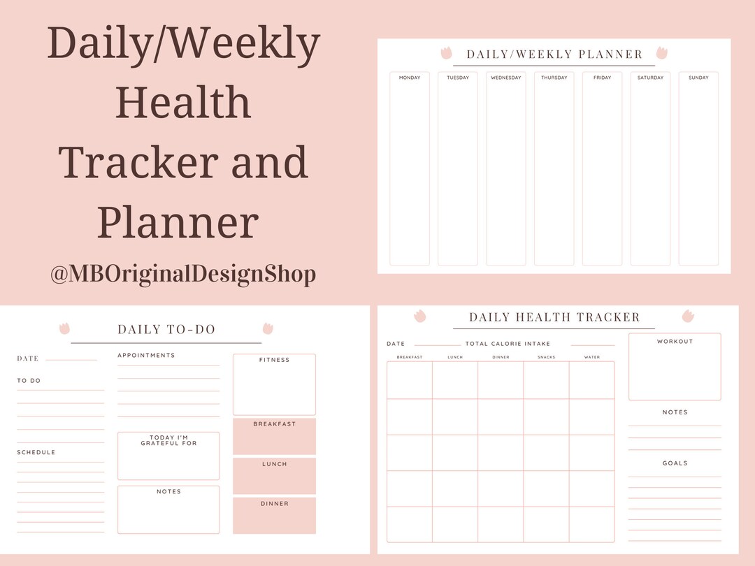 Daily and Weekly Health Tracker - Etsy
