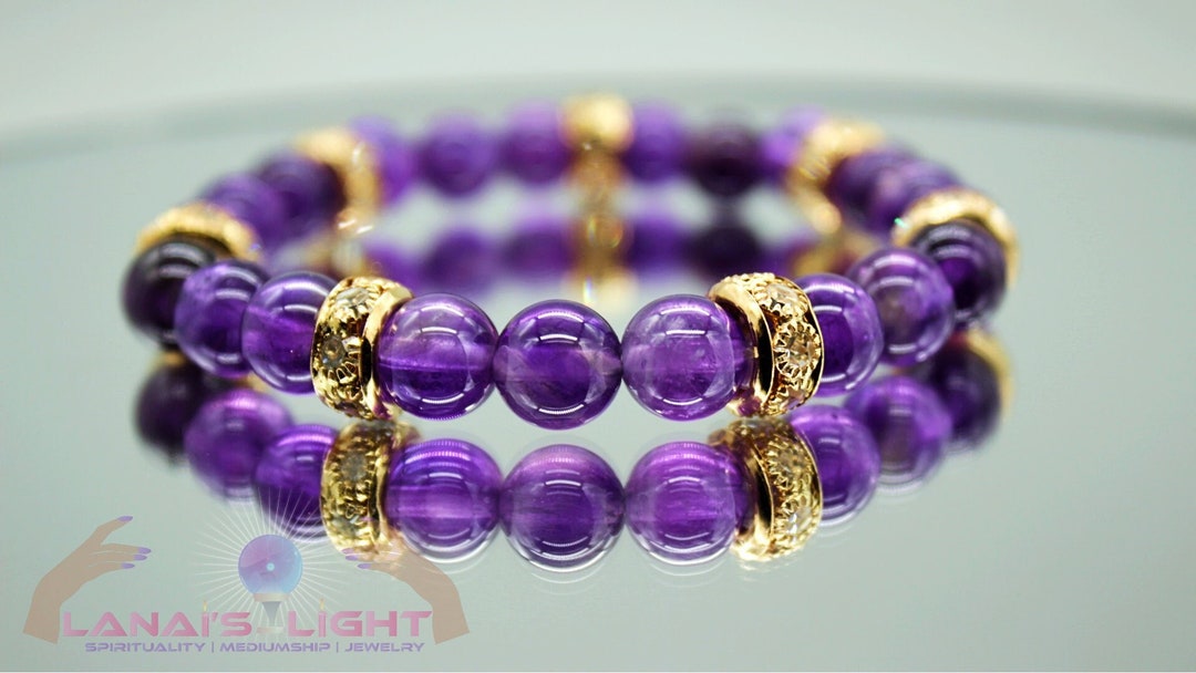 Amethyst Grade A, Amethyst Crystal Bracelet, Amethyst Healing Bracelet ...