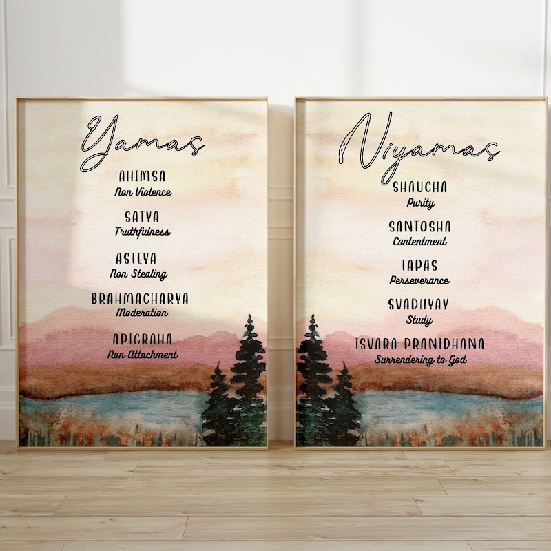 Yama and Niyama Poster - Etsy