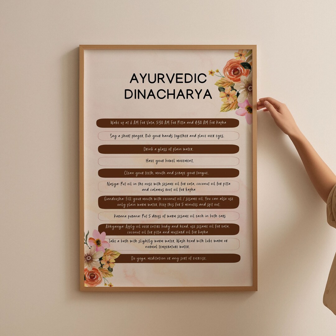 Ayurveda Schedule Poster, Ayurveda Dincharya, Daily Routine ...
