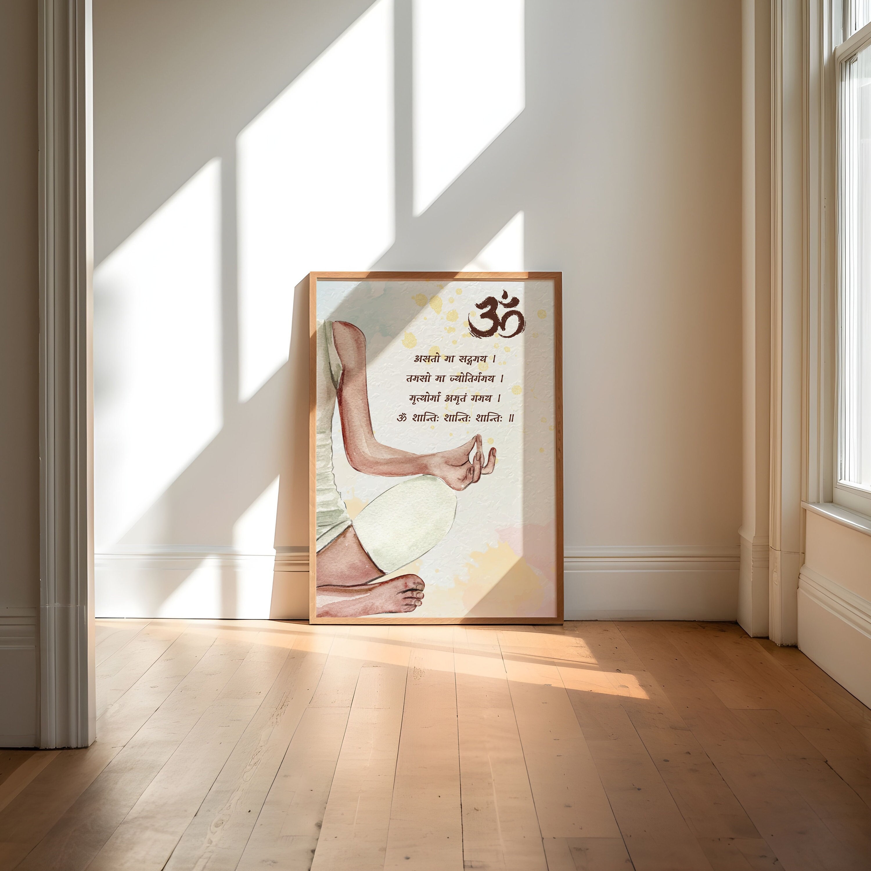 Om Asato Ma Sadgamaya Sanskrit Prayer, Religious Wall Decor, Hinduism ...