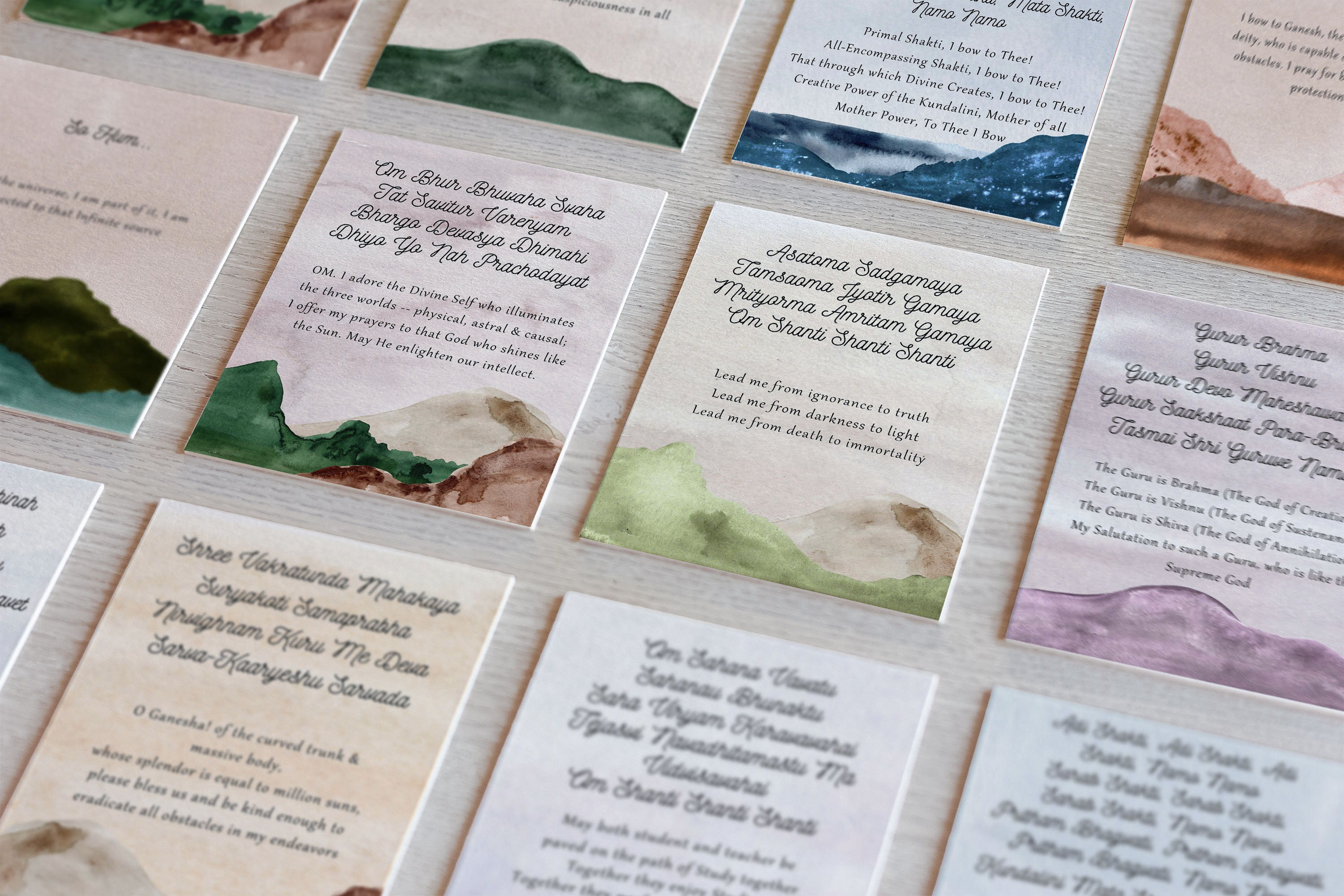 12 Sanskrit Mantra Cards With English Translation Mantra Flashcards ...