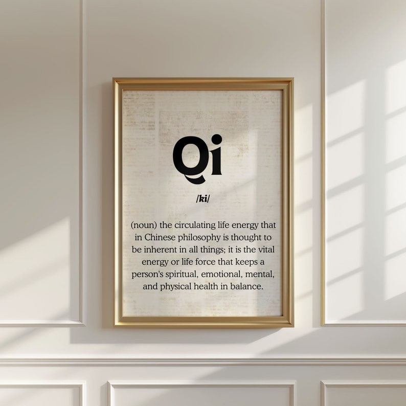 TCM Qi Definition Poster, Chinese Medicine Gift, Definition of Qi Chart ...