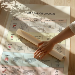 TCM 5 Major Organs Poster Chart, Traditional Chinese Medicine Gift ...