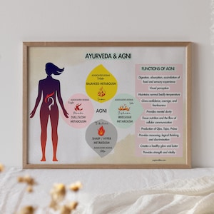 Ayurveda Poster, Ayurveda & Agni Chart, Alternative Medicine Printable ...