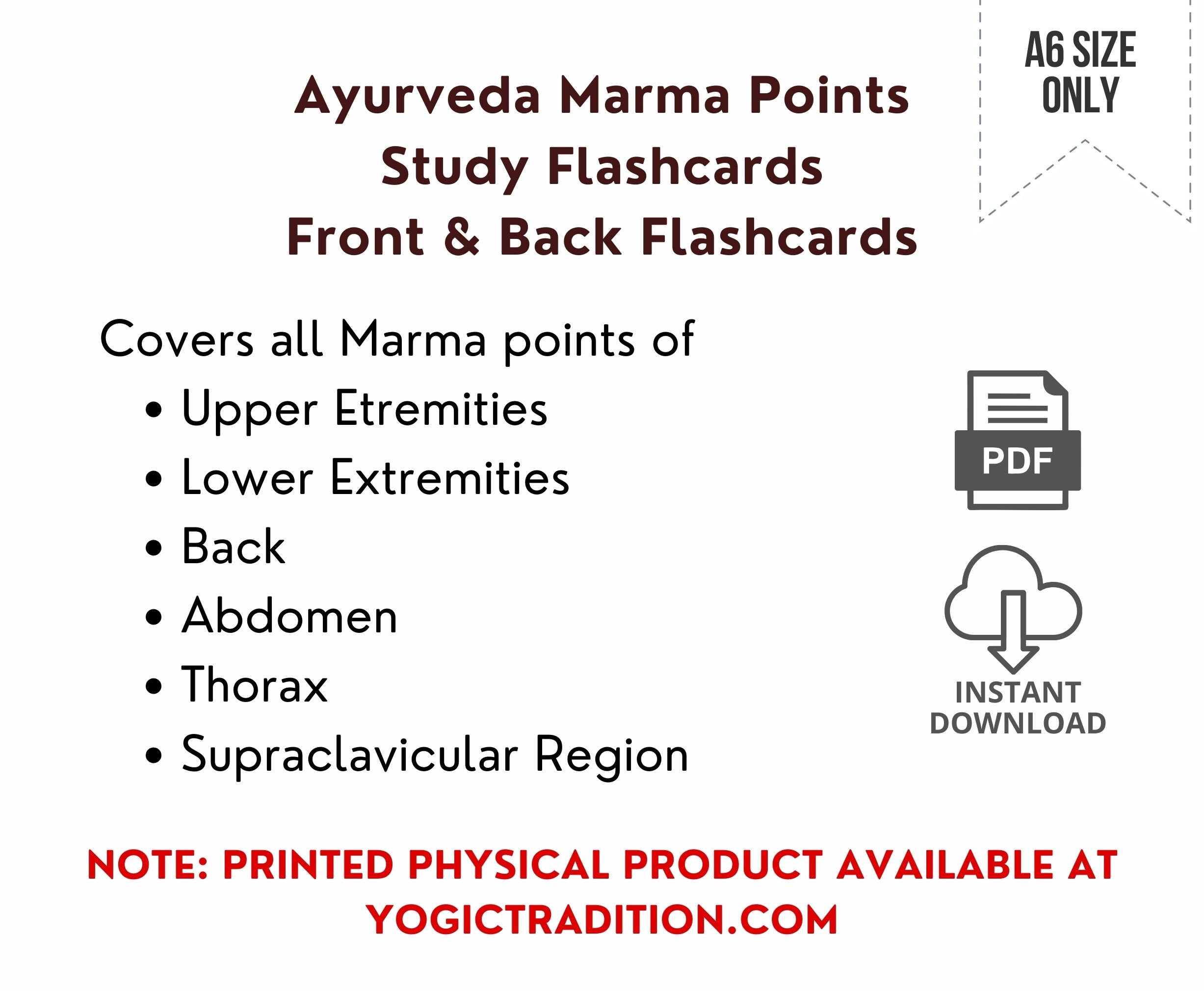 Flashcards - 51 Ayurveda Marma Points Collection With Sanskrit Names ...