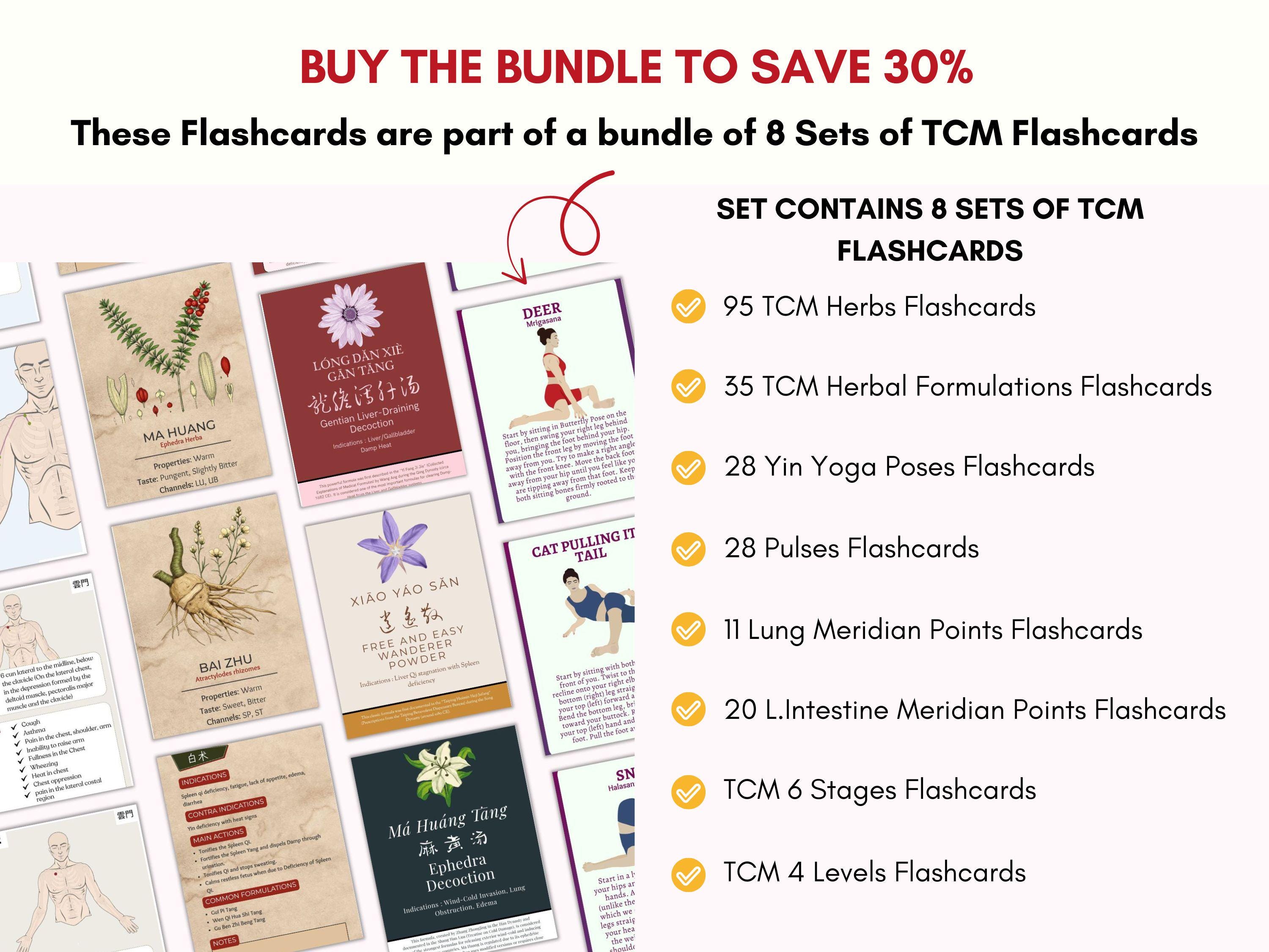 95 TCM Herbs With Properties & Descriptions Digital Flashcards ...