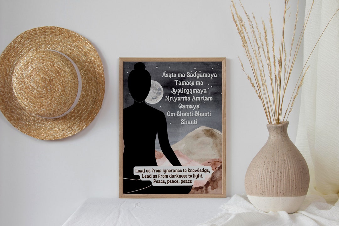 Om Asato Ma Sadgamaya Sanskrit Prayer Religious Wall Decor - Etsy