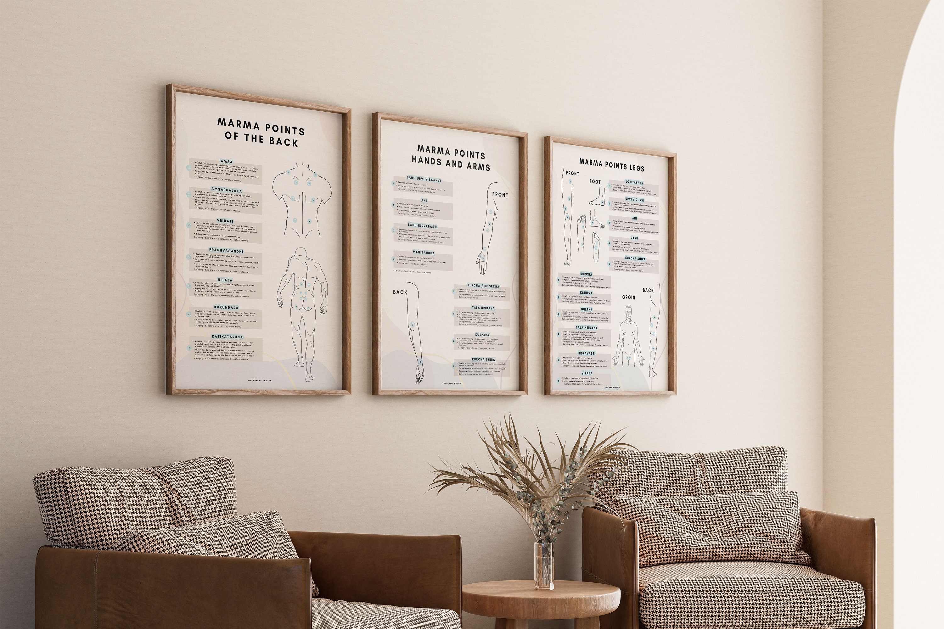 Ayurveda Marma Points Posters Bundle of 6 Posters for Clinic, Full Body ...