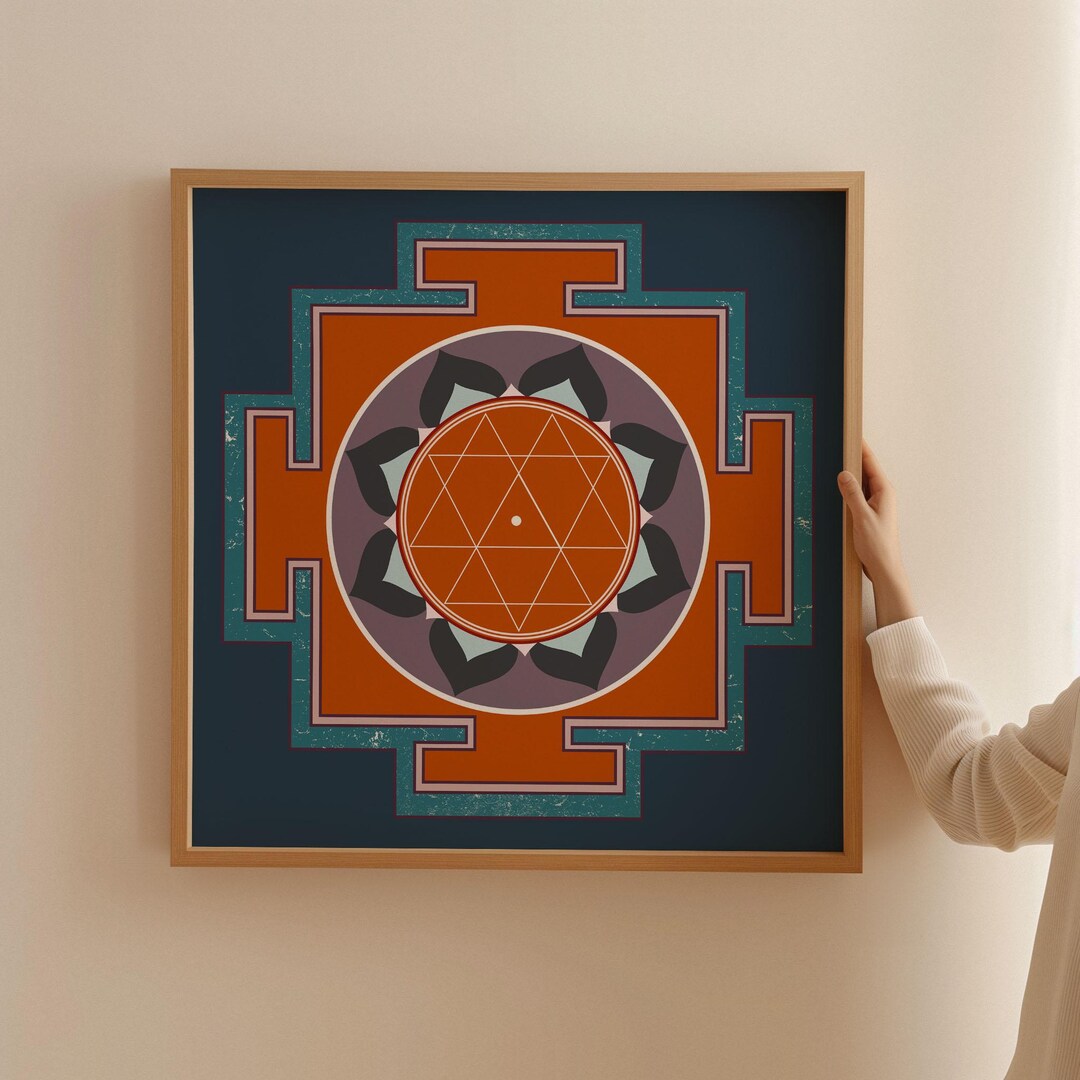Durga Yantra Hinduism Sacred Geometry Art Print Poster, Hindu Concepts ...