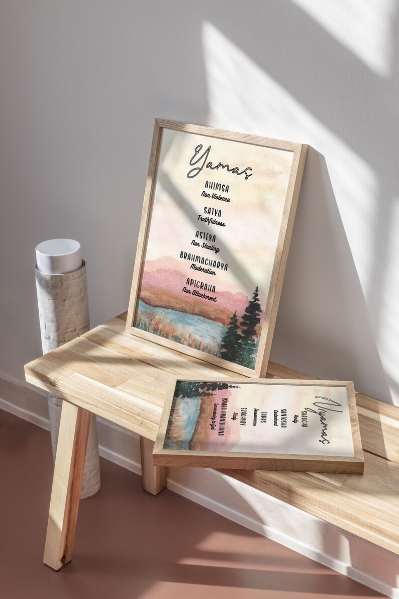 Yama Niyama Art Print Set, 8 Limbs of Yoga Poster (digital Download) - Etsy