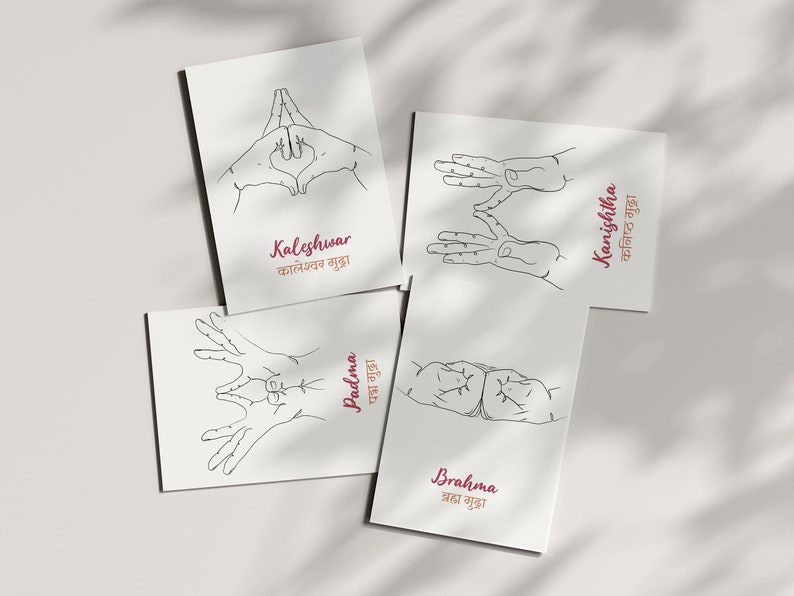Flashcards 56 Hand Mudras Collection With Sanskrit Names and Benefits ...