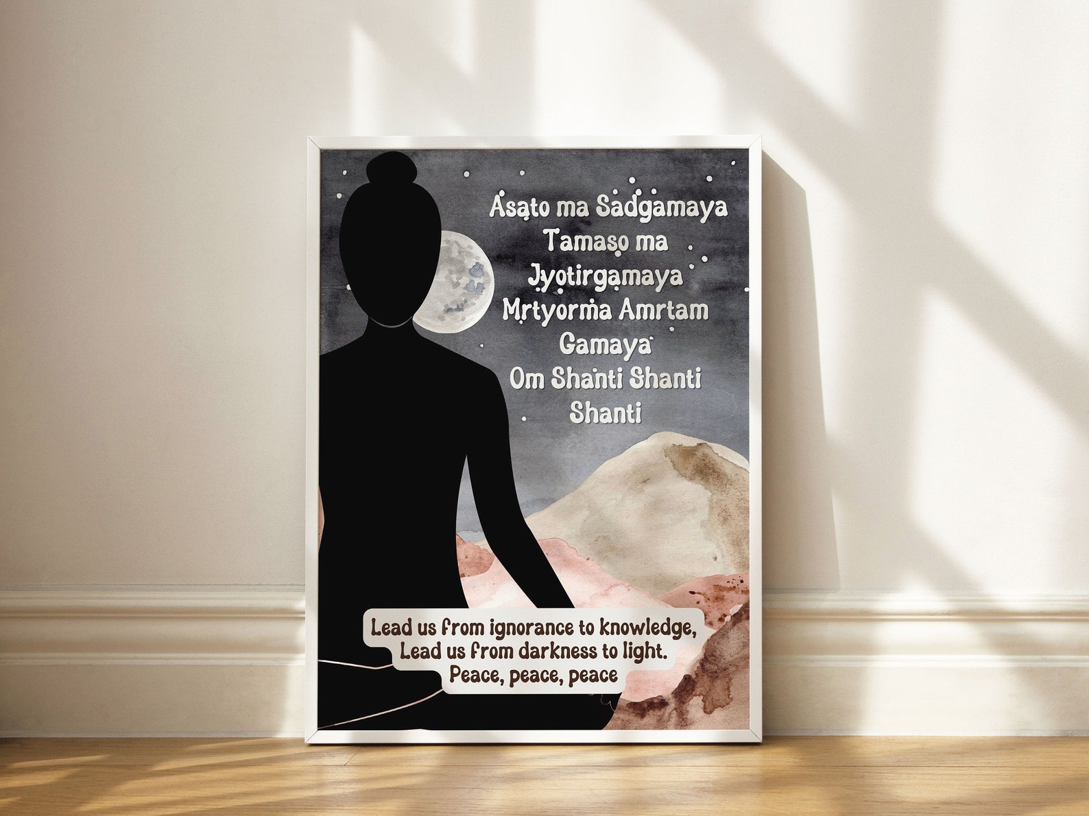 Om Asato Ma Sadgamaya Sanskrit Prayer Religious Wall Decor - Etsy UK