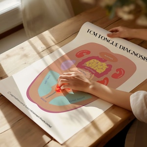 TCM Tongue Diagnosis Chart Poster + Book Planner Insert, Traditional ...
