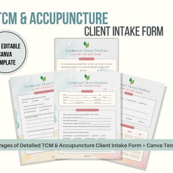 Medical Intake Form Template - Etsy