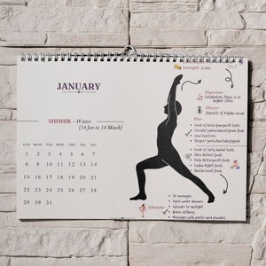 Ritucharya Ayurveda Printable Calendar 2023 and 2024 Minimal Style ...