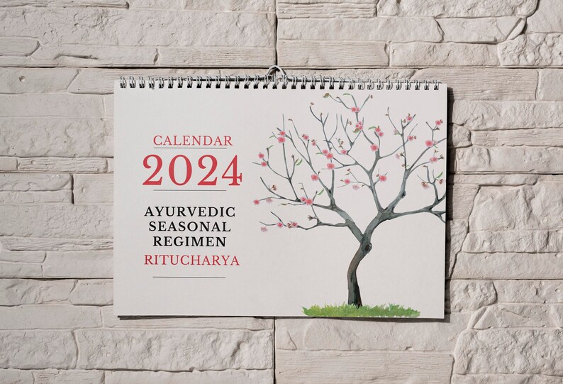 Ritucharya Ayurveda Printable Calendar 2023 and 2024 Minimal Style ...