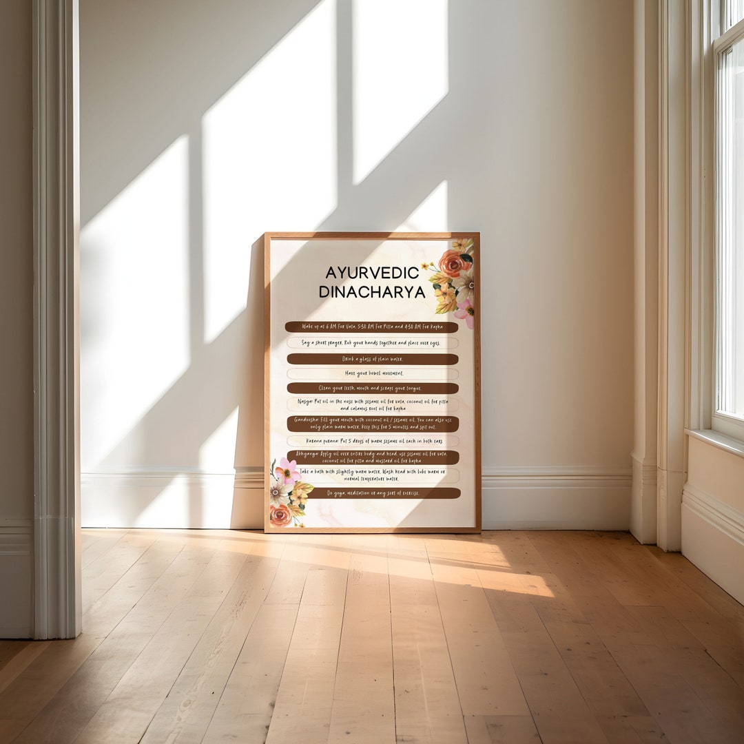 Buy Ayurveda Schedule Poster, Ayurveda Dincharya, Daily Routine ...