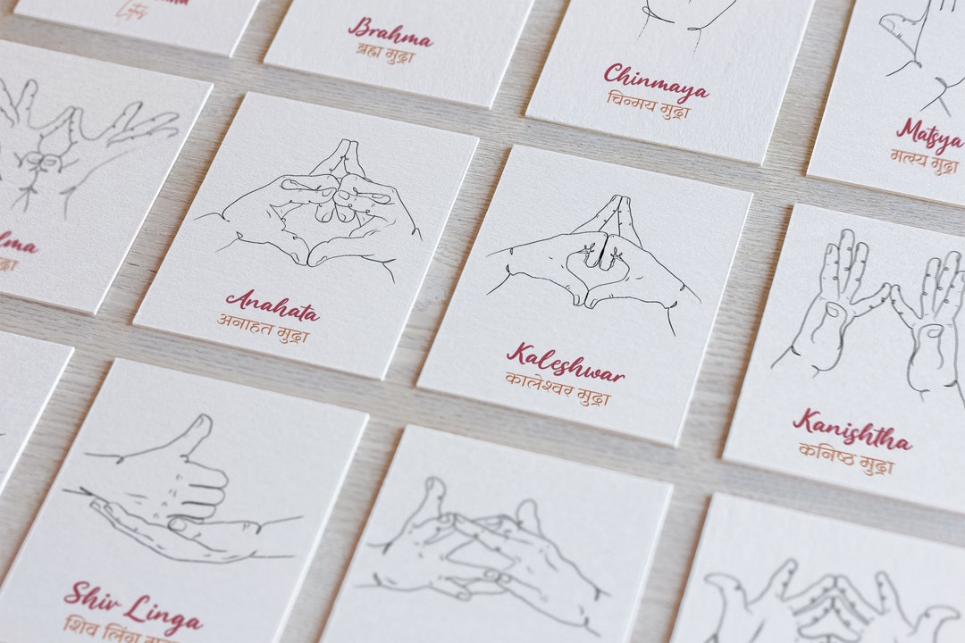 Flashcards 56 Hand Mudras Collection With Sanskrit Names and Benefits ...