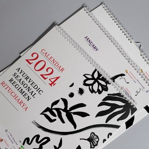 Ritucharya Ayurveda Printable Calendar 2023 and 2024 Minimal Style ...