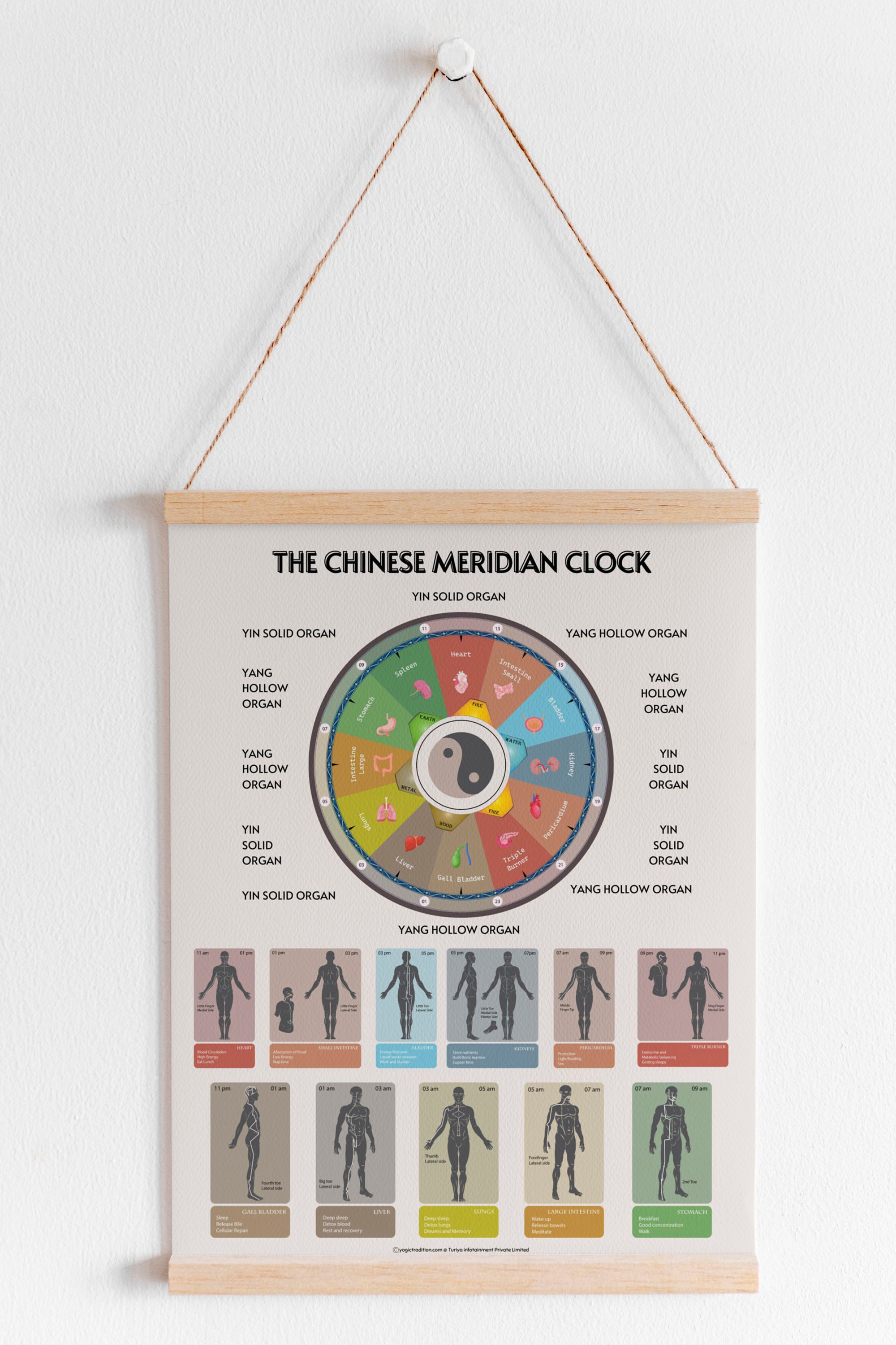 TCM Meridian Organ Uhr Poster, Chinesische Medizin Geschenk ...