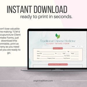 TCM and Accupuncture Client Intake Form PDF & Editable Canva Template ...