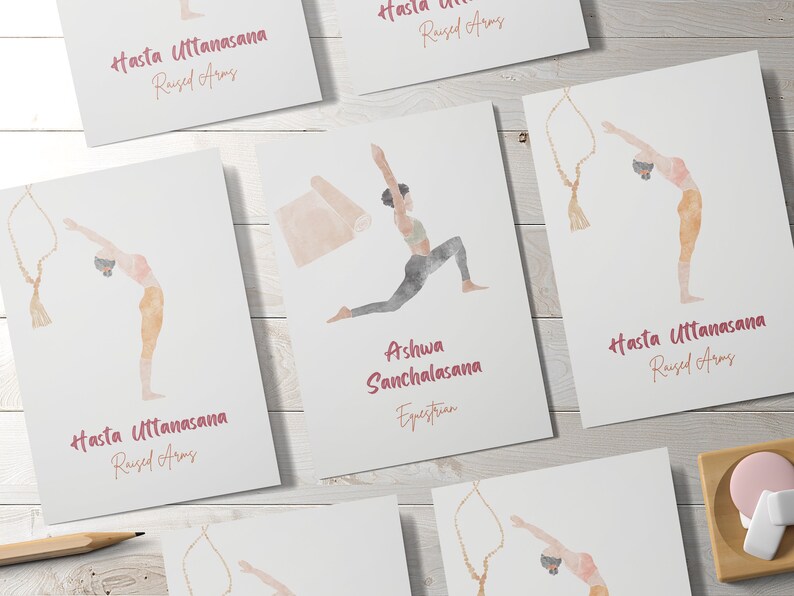 Flashcards 18 Yoga Poses With Sanskrit Names Printable Card - Etsy