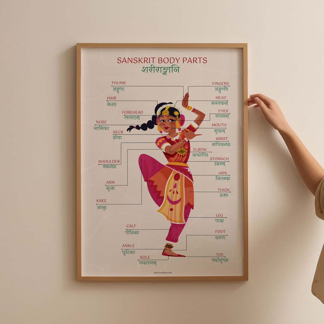Sanskrit Body Parts Names With English Translations Self Study Chart ...