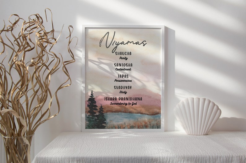 Yama Niyama Set of 2, Spiritual Decor Printable Art, 8 Limbs of Yoga ...