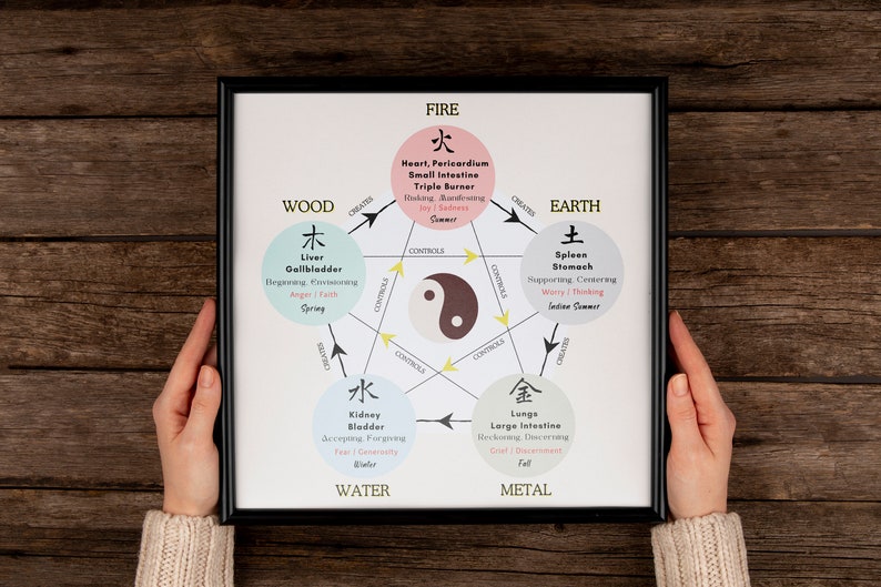 TCM Five Elements Art Print 5 Elements Poster, Chinese Medicine Gift ...