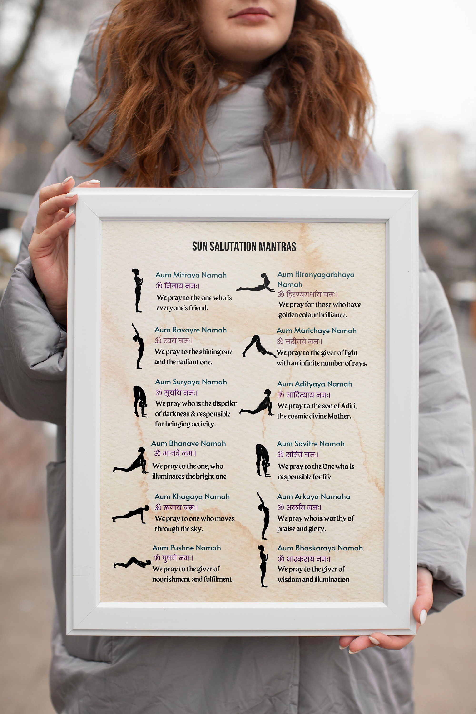 Sun Salutation Mantras in Sanskrit and English Printable Art - Etsy ...