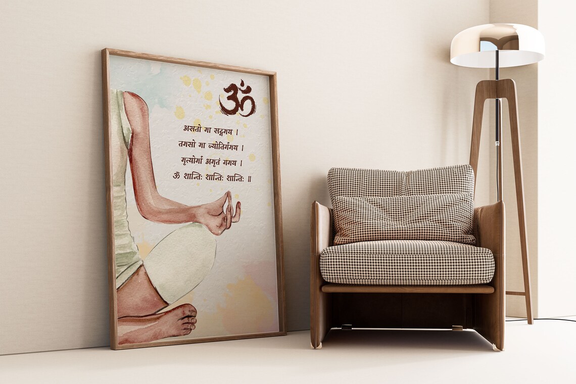 Om Asato Ma Sadgamaya Sanskrit Prayer Religious Wall Decor - Etsy UK