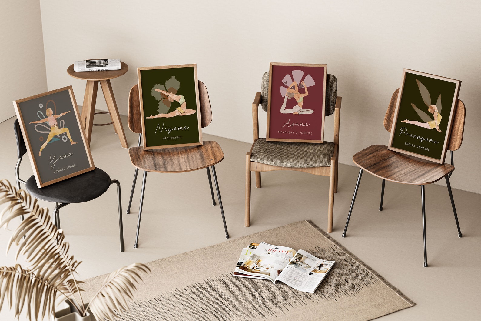 Yoga Poses Posters, 8 Limbs of Yoga Gallery Wall, Ashtanga Yoga Poster ...