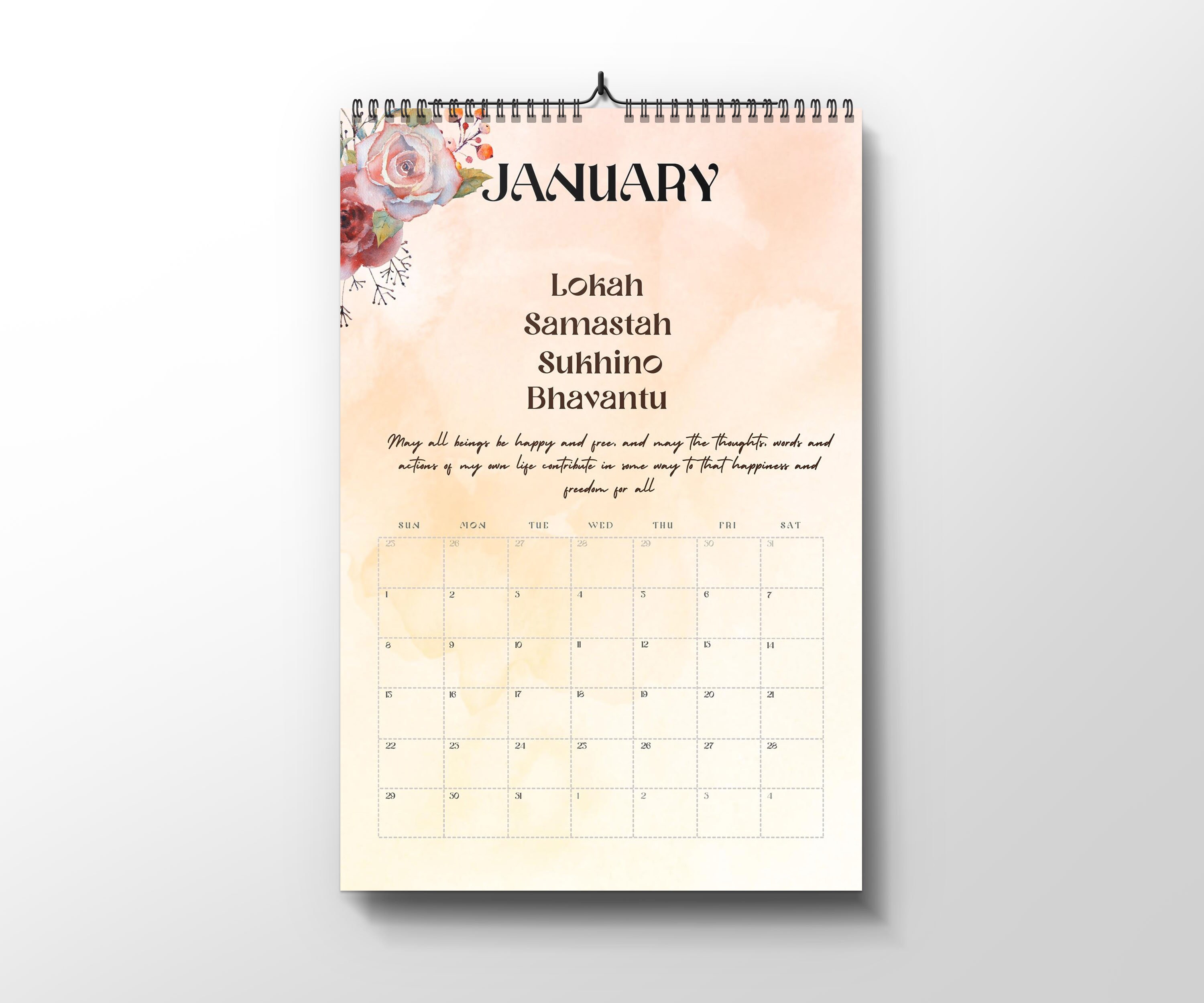 Sanskrit Mantra Phrases Quotes Printable Calendar 2023 - Etsy