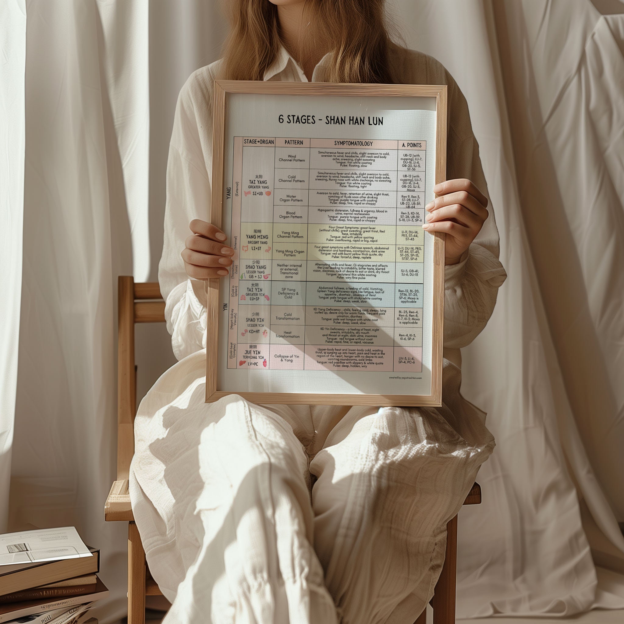 TCM 6 Stages of Fever Related Diseases Shan Han Lun Poster, Chinese ...